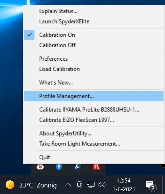Switchen tussen profielen met de Profile Management Tool